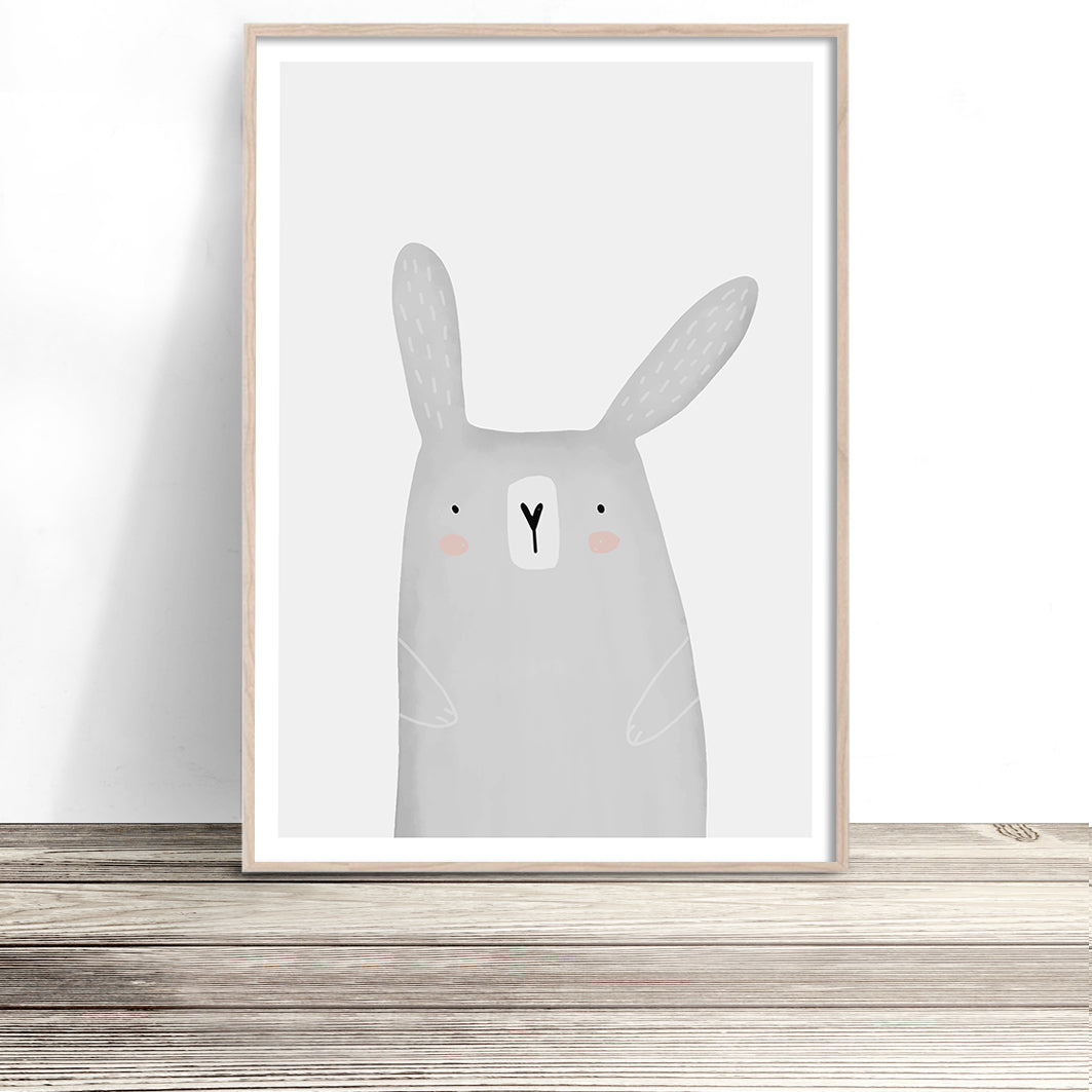 Shop Grey Bunny Rabbit Print | Nursery Wall Art | Kids Prints Australia ...